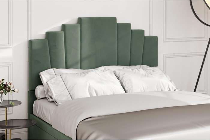Lalique Art Deco Upholstered Floor Standing Headboard Magna